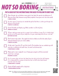 Instructions - Not So Boring Bible